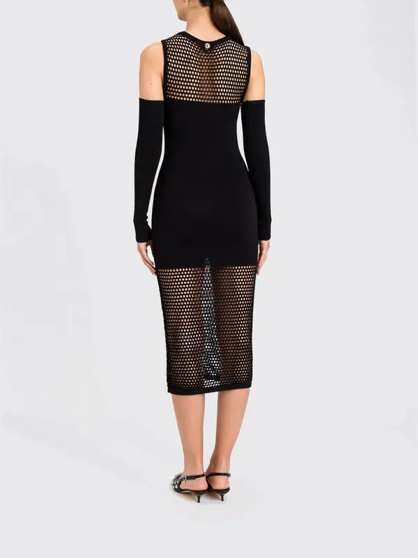 TWINSET Mesh Viscose Blend Midi Dress