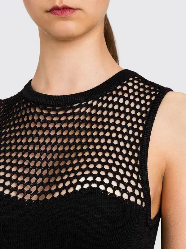 TWINSET Mesh Viscose Blend Midi Dress