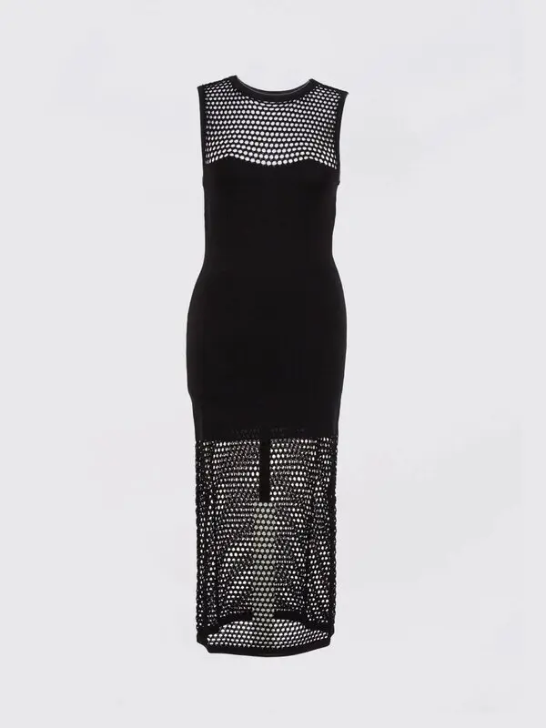 TWINSET Mesh Viscose Blend Midi Dress
