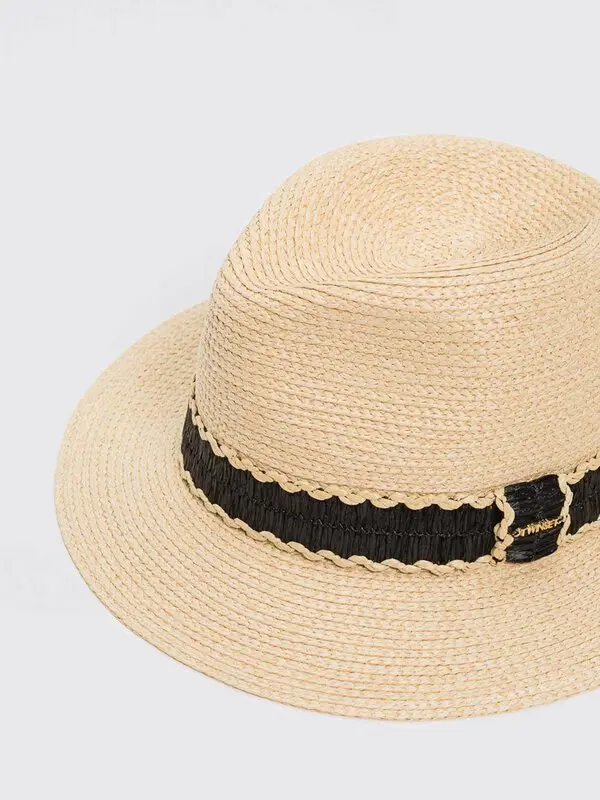 TWINSET Straw Fedora Hat - Natural