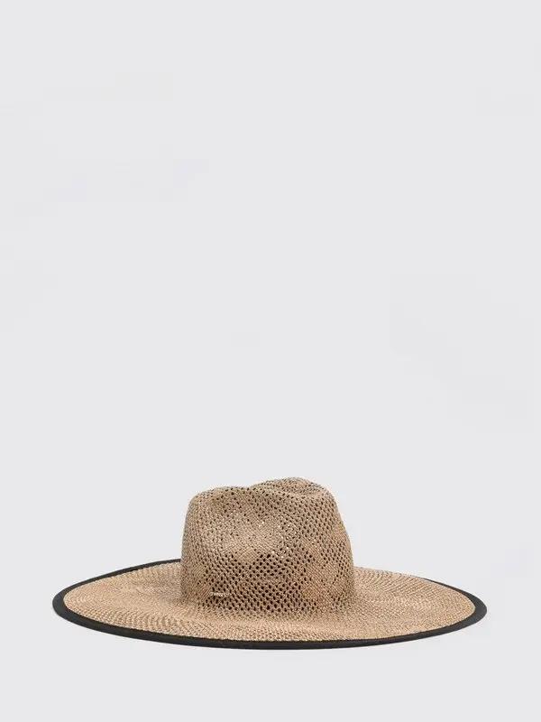 TWINSET Raffia Panama Hat With Abstract Pattern