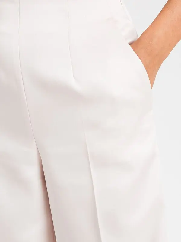 TWINSET Wide Leg Crêpe Trousers - Sand