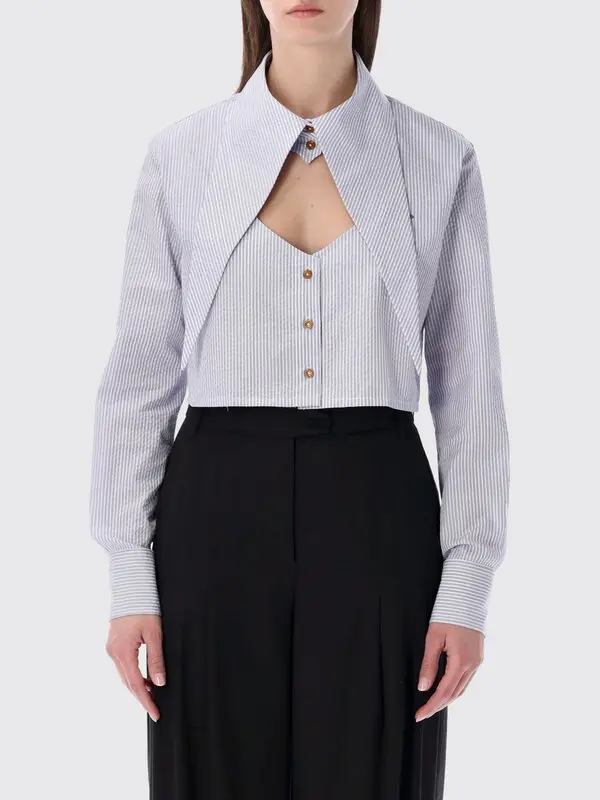 VIVIENNE WESTWOOD Striped Shirt With Cut-out Detail - White