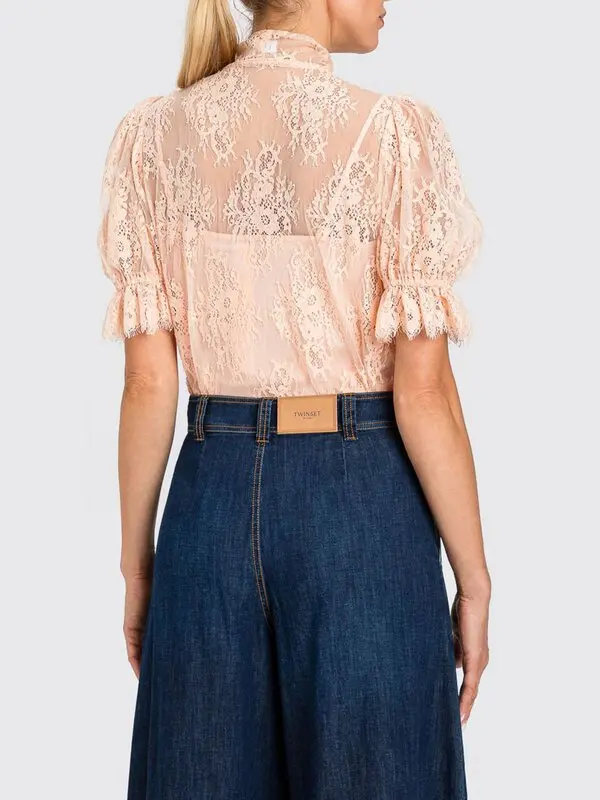 TWINSET Lace Pussy Bow Shirt