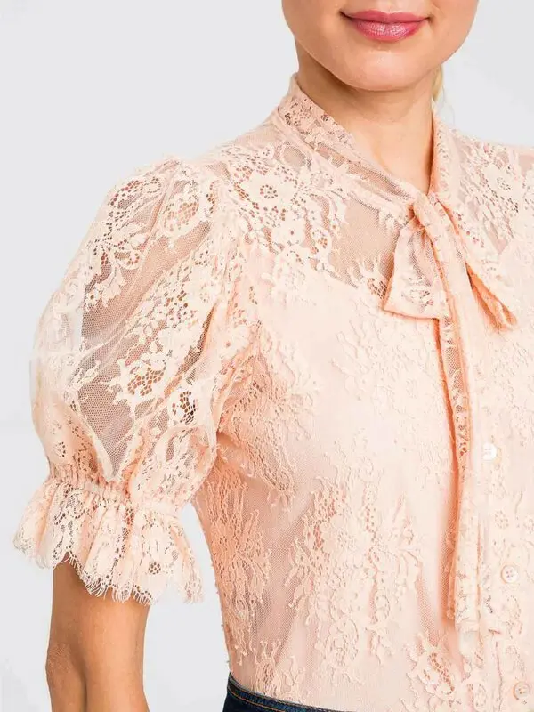 TWINSET Lace Pussy Bow Shirt