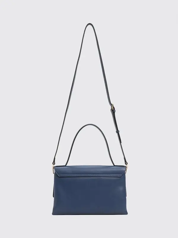 TWINSET Rectangular Synthetic Leather Bag With Buckle Closure And Top Handle - Navy