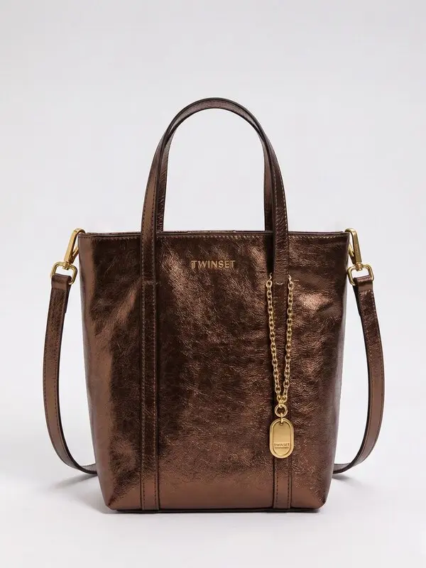 TWINSET Leather Tote Bag With Charm
