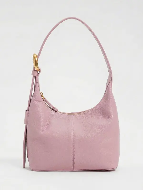 TWINSET Natural Grained Leather Shoulder Bag - Pink