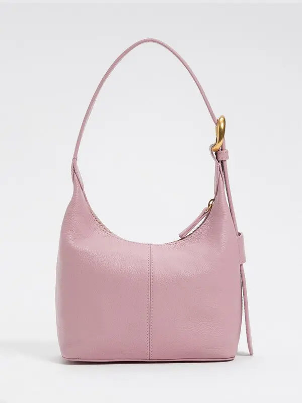 TWINSET Natural Grained Leather Shoulder Bag - Pink