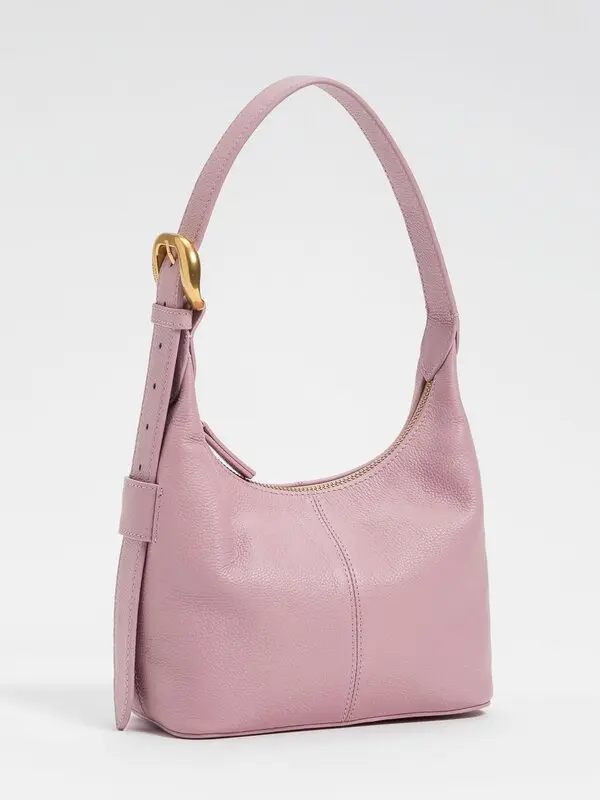 TWINSET Natural Grained Leather Shoulder Bag - Pink
