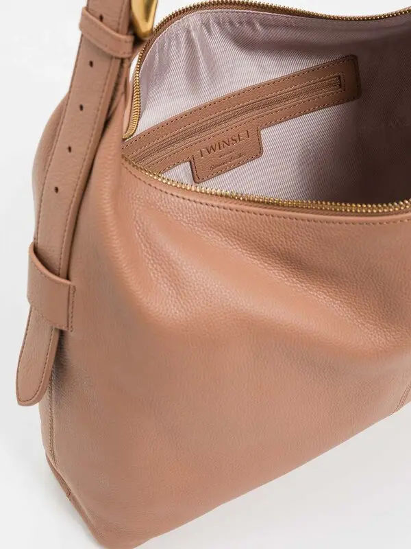 TWINSET Smooth Leather Hobo Bag