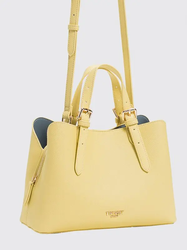 TWINSET Grained Synthetic Leather Satchel Bag - Lime