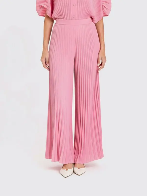 TWINSET Pleated Crêpe Trousers - Pink