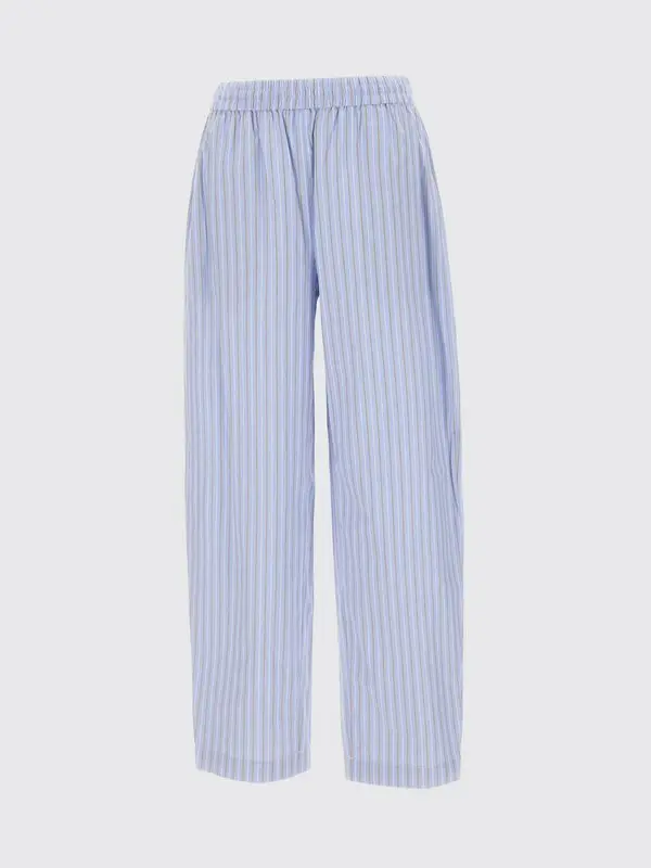 ROTATE BY BIRGER CHRISTENSEN Striped Cotton Palazzo Trousers