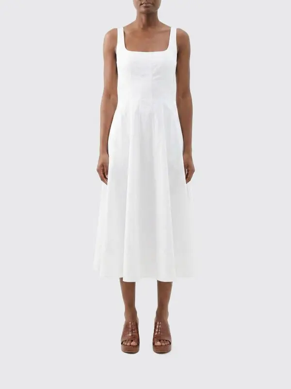 Staud Stretch Cotton Dress - White
