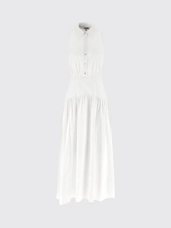 Staud Sleeveless Collared Midi Dress