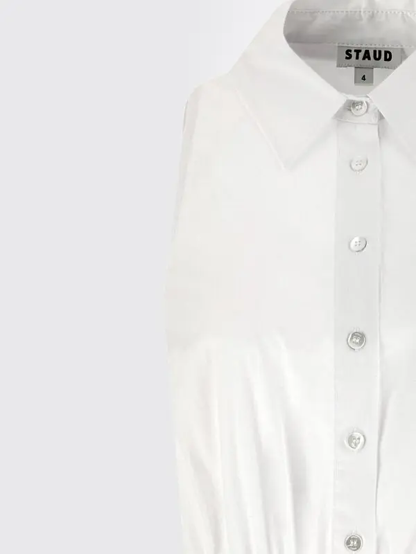 Staud Sleeveless Flared Midi Shirtdress - White