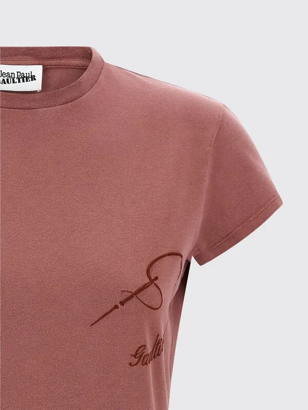JEAN PAUL GAULTIER Organic Cotton Crewneck T-shirt - Burgundy