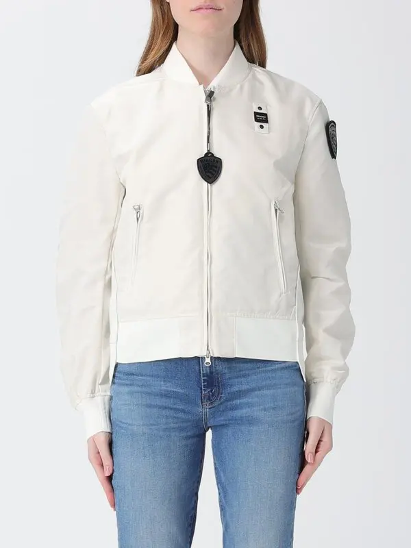BLAUER. Polyester Bomber Jacket - White