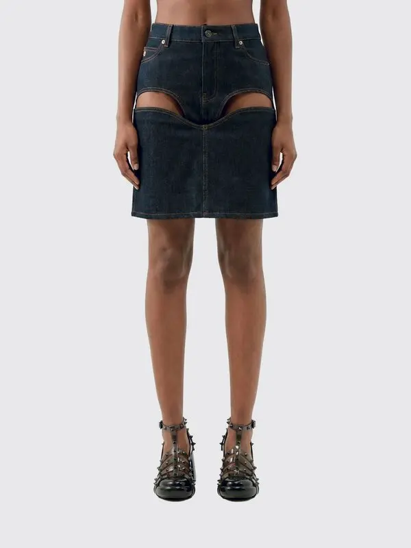 JEAN PAUL GAULTIER Cut-out Denim Mini Skirt - Blue
