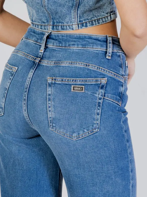 Liu Jo Flared Stretch Denim Jeans - Blue