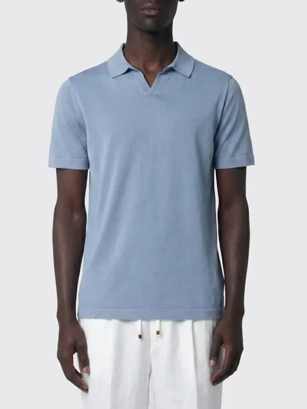 DRUMOHR Cotton Polo Shirt - Gnawed Blue