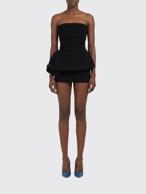 Magda Butrym Mini Dress With Peplum Detail - Black