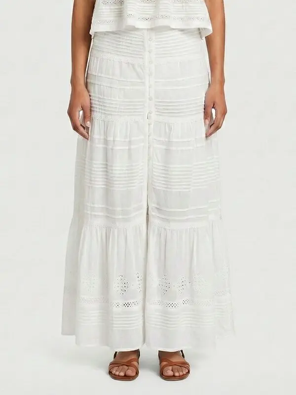 Isabel Marant Tiered Maxi Skirt - White