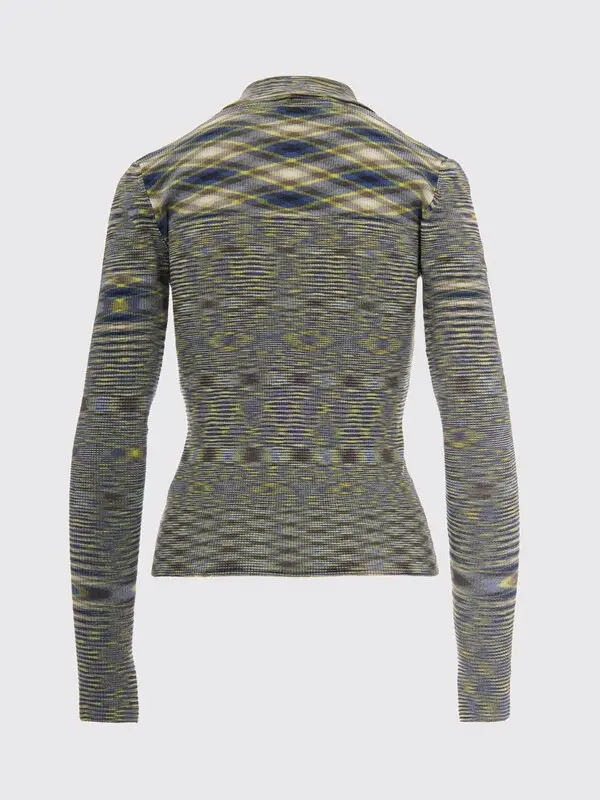 GANNI Recycled Knit Abstract Pattern Polo Shirt - Yellow