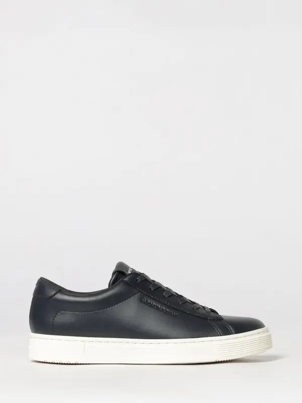 Emporio Armani Low-top Calfskin Sneakers - Blue