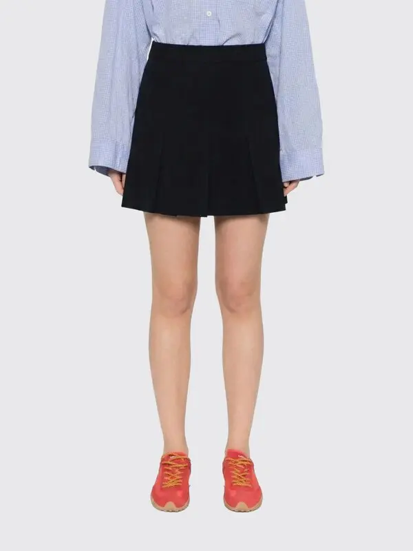 A.p.c. Cotton Blend Mini Skirt - Blue