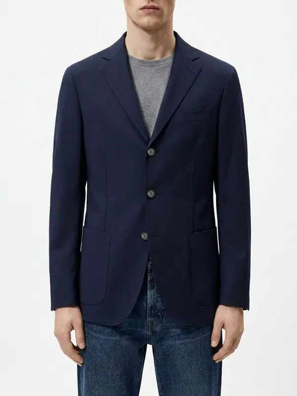 Eleventy Single Breasted Jacket - Blue