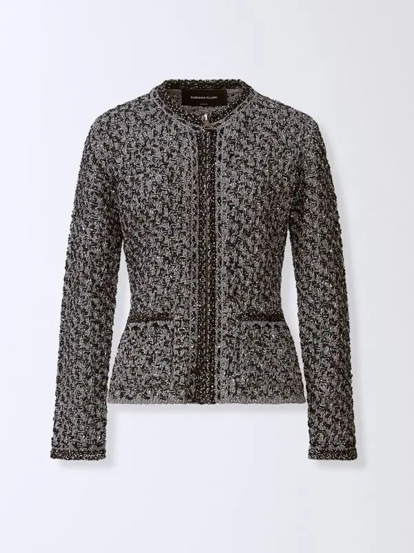 Fabiana Filippi Textured Zip-up Jacket - Grey