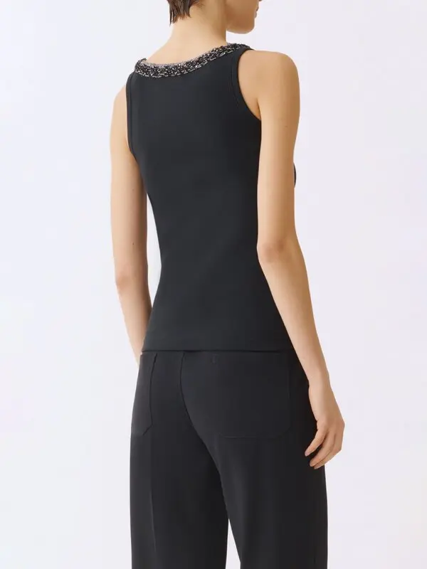 Fabiana Filippi Embellished Neck Tank Top - Black