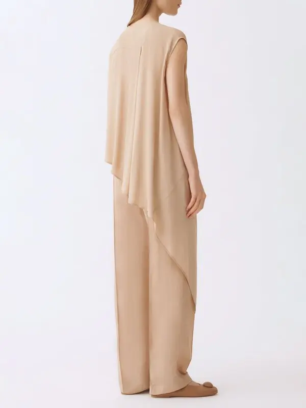 Fabiana Filippi Sleeveless Draped Top - Beige