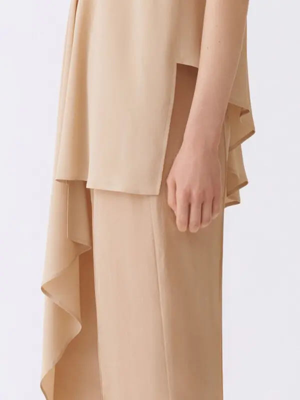 Fabiana Filippi Sleeveless Draped Top - Beige