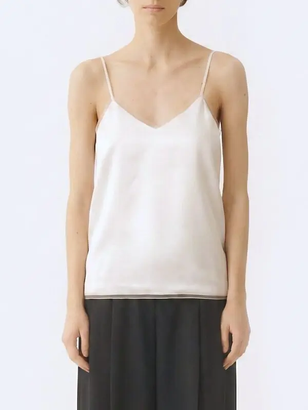 Fabiana Filippi Spaghetti Strap V-neck Camisole - Butter