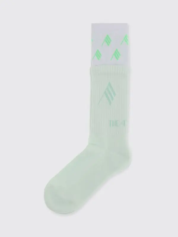 Attico Ribbed Socks With Logo Detail - Mint