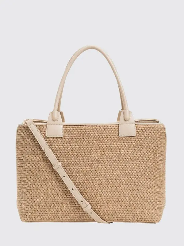 TWINSET Raffia Shopper Bag With Embroidered Logo