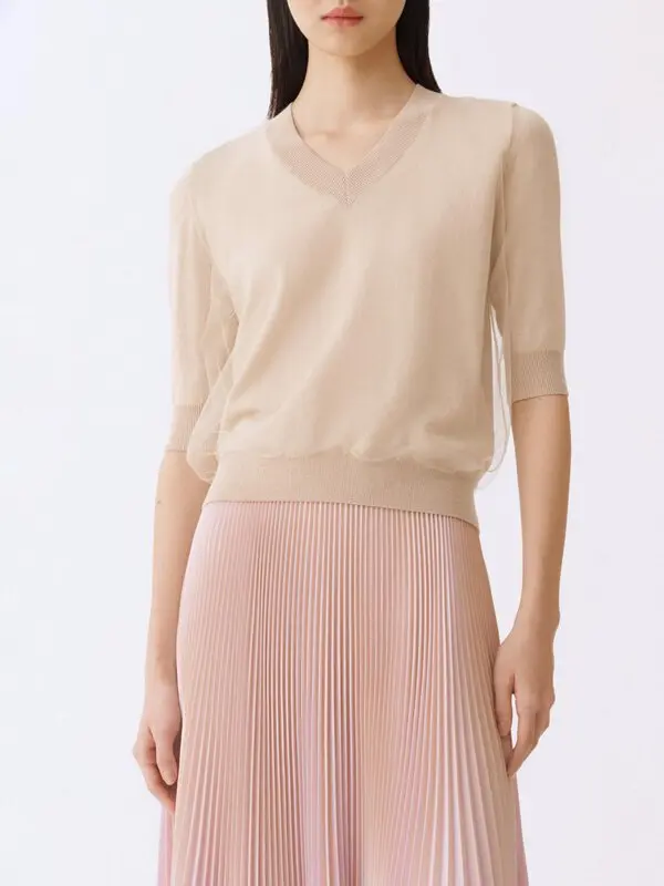 Fabiana Filippi V-neck Virgin Wool And Cotton Blend Sweater