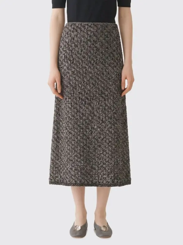 Fabiana Filippi Midi Pencil Skirt In Cotton Blend - Blue