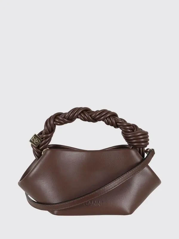 GANNI Twisted Top Handle Bag - Brown