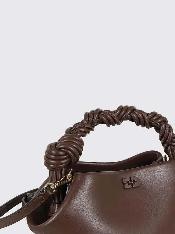 GANNI Twisted Top Handle Bag - Brown