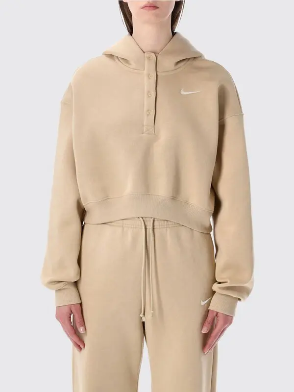Nike Phoenix Fleece Cotton Blend Sweatshirt - Beige