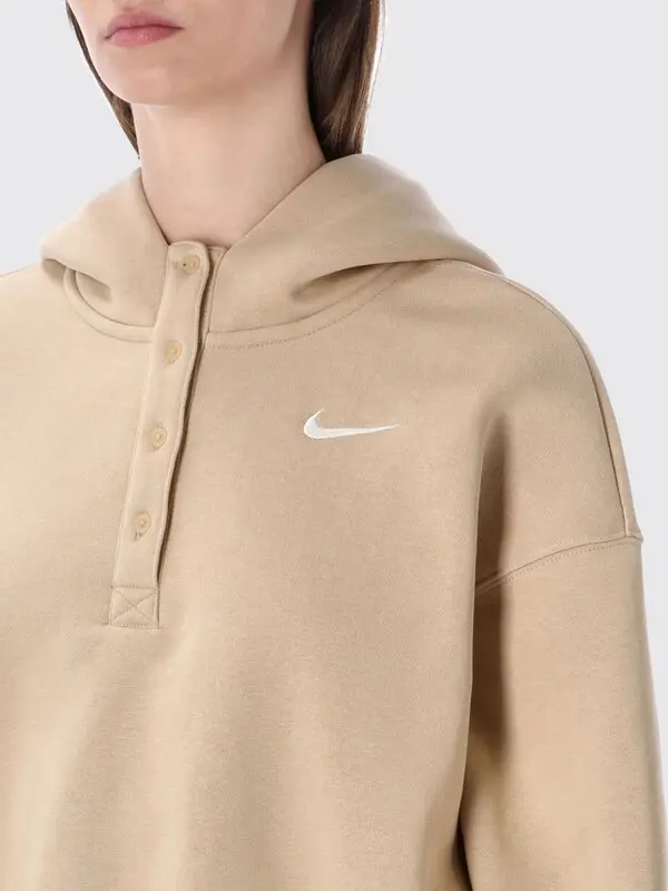 Nike Phoenix Fleece Cotton Blend Sweatshirt - Beige