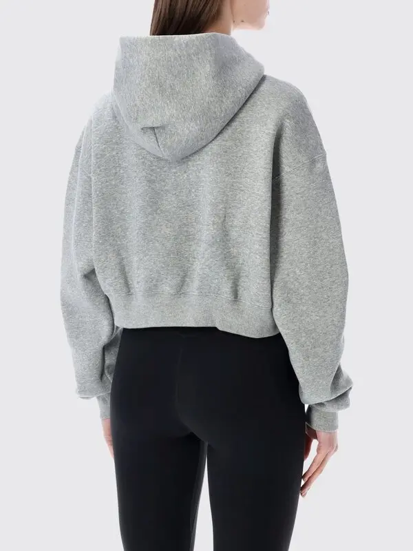 Nike Cropped Button Detail Hoodie - Grey