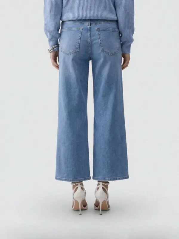 Liu Jo Cropped Wide-leg Jeans In Stretch Denim