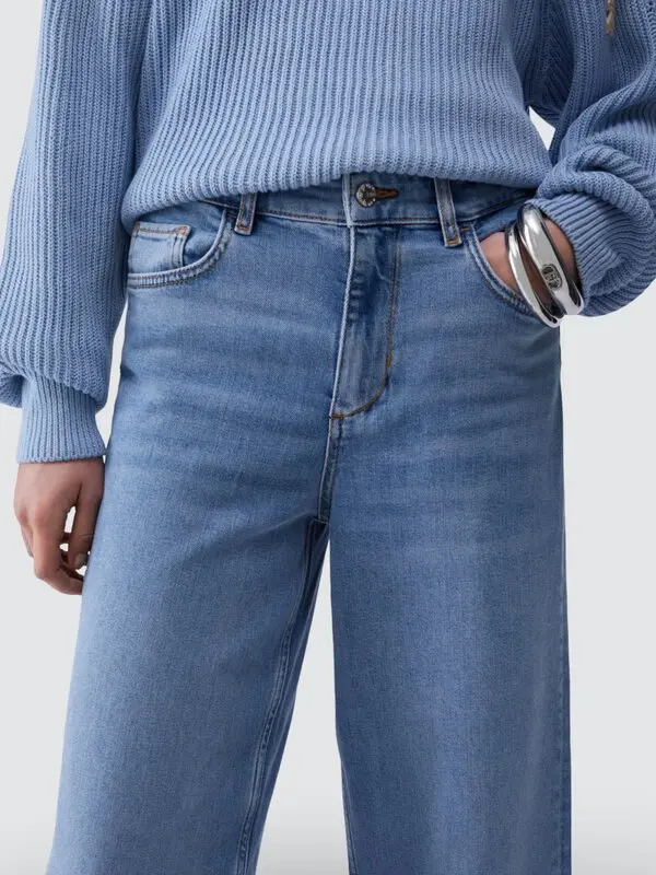 Liu Jo Cropped Wide-leg Jeans In Stretch Denim