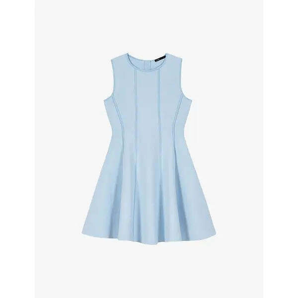 Maje Bow-embellished Flared Mini Dress - Blue Sky