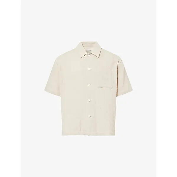 FRAME Open Weave Short-sleeves Cotton-blend Shirt